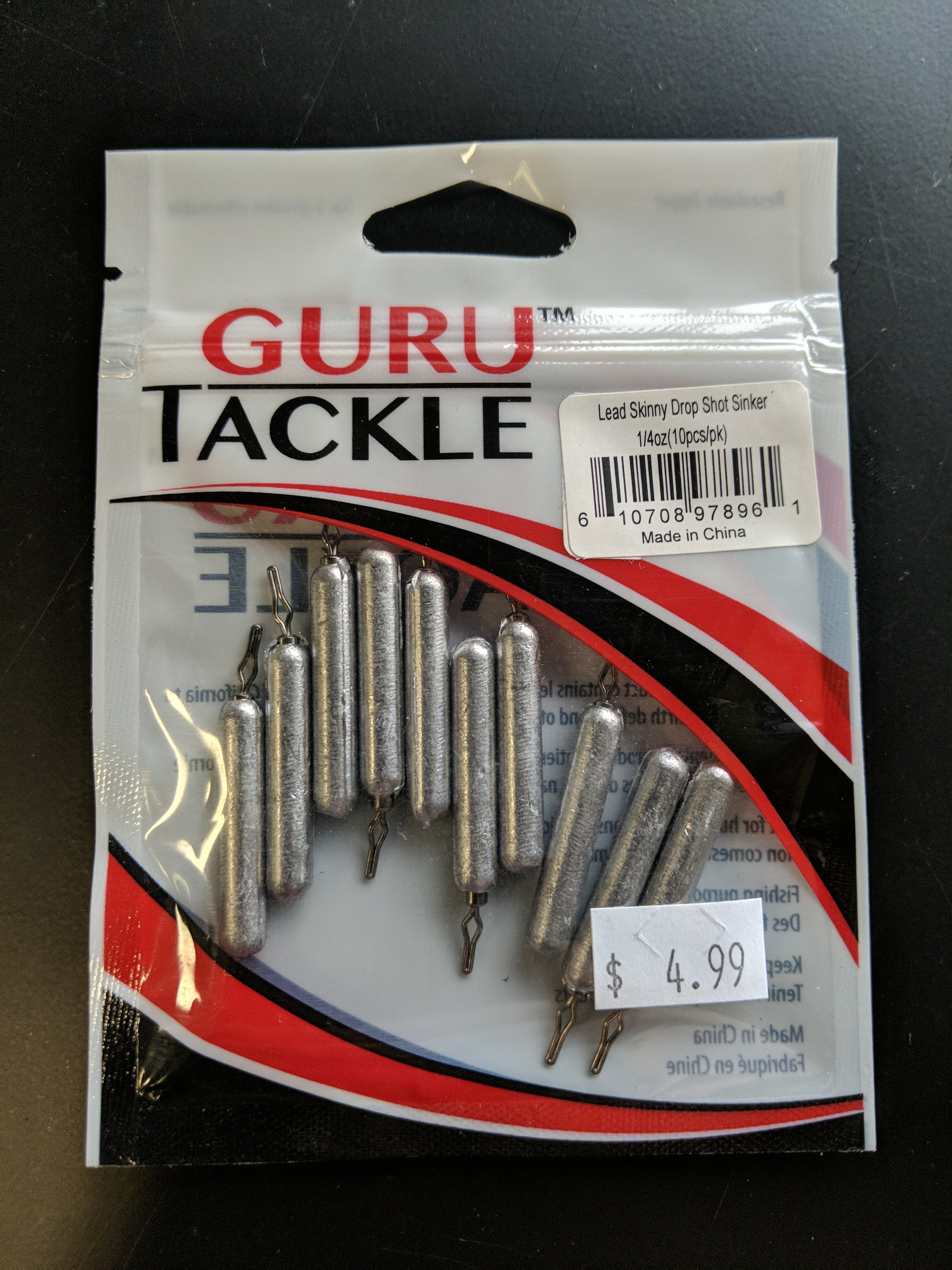GURU TACKLE - LEAD SKINNY DROP SHOT SINKER - Tackle Depot